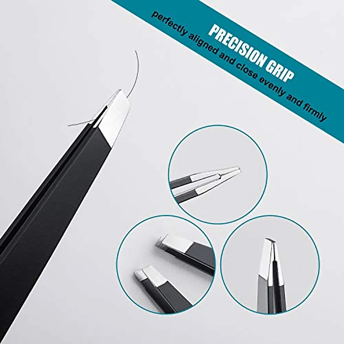 Lepinko 2PCS Slant Tweezers, Classic and Mini Size, Stainless Steel, Precision Eyebrow Plucker for Facial Hair, Ingrown Hair, Splinter Removal and Precise Needs, for Men and Women