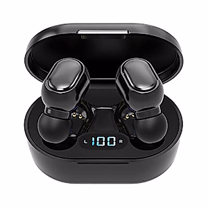 BD&M Wireless Bluetooth Earbuds, HiFi Digital LED Display Stereo Headphones, Waterproof Ear Buds, Hands-Free Calls for Sports, Home, Work, Running