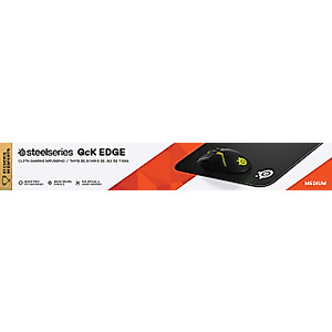 SteelSeries QcK Gaming Mouse Pad - Medium Stitched Edge Cloth - Extra Durable - Optimized For Gaming Sensors - Black