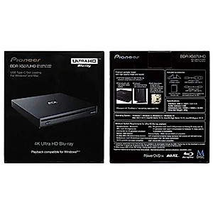 Pioneer BDR-XS07UHD Portable 6x Ultra HD 4K Blu-ray Burner External Drive Bundle with Cyberlink Software Download Installation Code, 100GB M-DISC BDXL and USB Cable - Burns CD DVD BD DL BDXL Discs