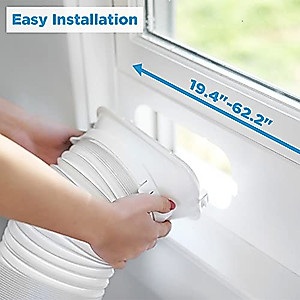 Midea 6,000 BTU ASHRAE (5,000 BTU SACC) Portable Air Conditioner, Cools up to 150 Sq. Ft., Works as Dehumidifier & Fan, Remote Control & Window Kit Included