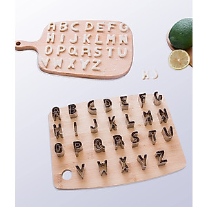 36Pcs letter cookie cutter set, metal alphanumeric baking cookie molds for fruit, baking, donuts, cookie decorating tools