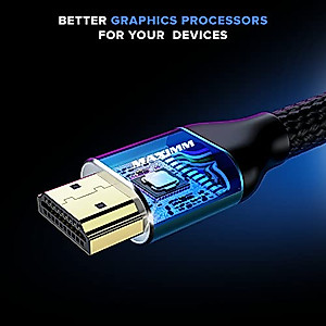 Maximm HDMI Cable 8k Cable’s New Upgraded Design HDMI 2.1, 3ft, Certified 48Gbps, 8K@60Hz 18Gbps 4K@120Hz Ultra High-Speed Gaming HDMI Cable, 8k/4k Cable, 3 Pack, UL-Listed