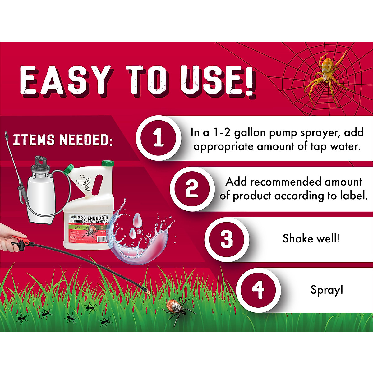 7.9% Bifenthrin Insecticide - 64 Ounces - (Compare to Leading Brands) – Professional Indoor & Outdoor Insect Control - Kills on Contact - Fire Ants, Ticks, Gnats, Fleas & More