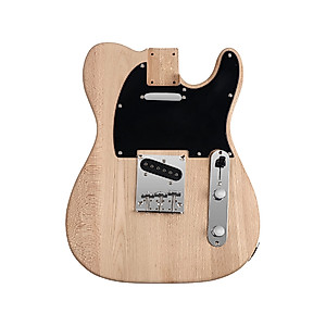 Fistrock DIY Electric Guitar Kit Beginner Kit 6 String Right Handed with Ash Body Hard Maple Neck Rosewood Fingerboard Chrome Hardware Build Your Own Guitar.