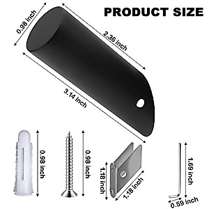 Ranzdn Towel Hooks Wall Mounted, 4 Pack Stainless Steel Towel & Robe Hooks, Heavy Duty Coat Hooks Modern Wall Hooks, Matte Black