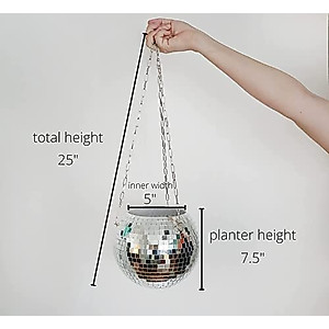 DADO 8" Disco Ball Planter - Disco Planter for indoor plants- Disco Ball Plant Hanger - unique plant pots - Boho Disco Ball hanging planter - Planters for indoor plants - hanging pots disco ball decor
