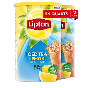 Lipton Iced Tea Mix, Lemon, Makes 28 Quarts (Pack of 2)