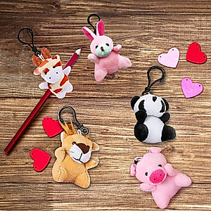 DINESIL 24 Pack Mini Plush Animals Toys, Small Stuffed Animal Plush Keychain Set for Goodie Bag Fillers, Easter Basket Stuffers, Easter Party Favors, Classroom Prizes