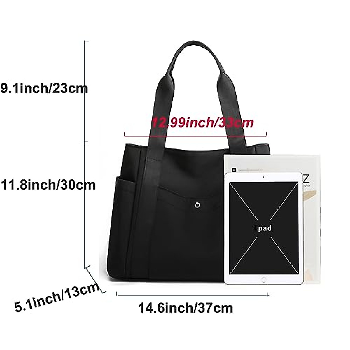 JIANLINST Women Tote Shoulder Handbag Water resistant Nylon Hobo Purse Multi Pocket Top Handle Shopper Shoulder Bag Green-1