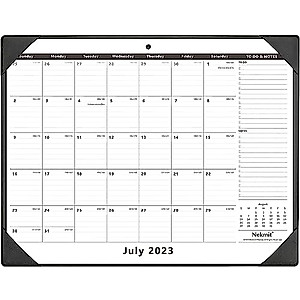 Nekmit Large Desk Calendar 2023-2024 with Black Desk Pad, 22"x17" desktop Calendar, Runs From July 2023 - December 2024 for Home or Office