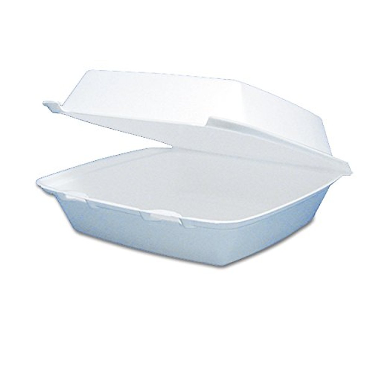 Dart 85HT1R Med Perforated Foam Hinged Container, 8.50 in, White