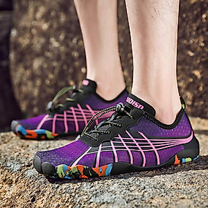 XIDISO Mens Womens Water Shoes Lightweight Quick Dry Barefoot for Swim Diving Surf Aqua Socks Sports Pool Beach Walking Yoga 6 Women/5 Men