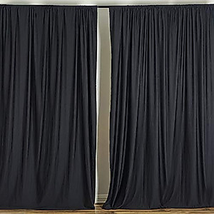 BalsaCircle 10 ft x 10 ft Black Polyester Photography Backdrop Drapes Curtains Panels - Wedding Decorations Home Party Reception Supplies