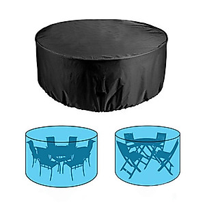 Maiju Outdoor Patio Furniture Covers Waterproof Table Chair Set Covers Windproof Tear-Resistant UV Round Cover for Outdoor Garden Patio Yard Park Furniture Cover
