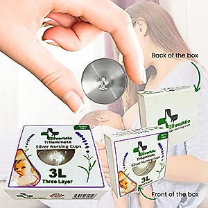 SilverMio The Original Silver Nursing Cups, Nipple Shields for Nursing Newborn, Nursing Silver Breast Pads Breastfeeding Newborn Essentials Must Haves, Baby Essentials (Regular Trilaminate)