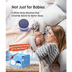 White Noise Sound Machine Baby for Sleeping with Night Light – 34 Soothing Sounds, Rechargeable White Noise Machine for Baby Kids Adults Sleep, Portable Lullaby Machine Baby Soother