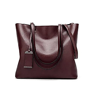 Women Top Handle Satchel Handbags Shoulder Bag Messenger Tote Bag Purse Faux Leather Tote Bag(Coffee)