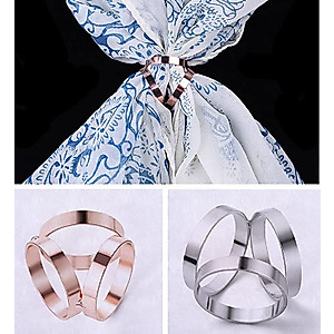 6pcs Women's Fashion Flover Faux Pearl Crystal Rhinestone Scarf Ring Buckle Clip