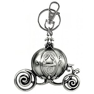Disney Cinderella Carriage Pewter Key Ring Collectible Multi-colored, 3"