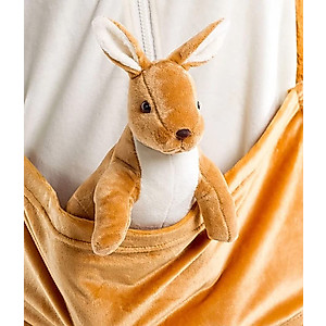 Tipsy Elves Men's Animal Halloween Costumes - Men's Comfy Adult Animal Jumpsuit for Men - Men's Kangaroo Halloween Costume Jumpsuit with Animal Style Hood, Pouch, Stuffed Joey, and Tail Size XX-Large