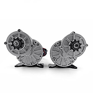 L-faster 10 Inch Off-Road Wheel Dual Drive 350W Geared Motor Chain Kit Reverse Switch for Electric Barrow Trolley Wagon Bike with Reverse (36V 350W Max 8kph)