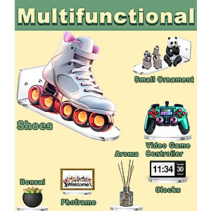 UVAPEK Floating Shoe Display Shelf, 6 Pack Acrylic Levitating Shoe Shelves for Wall Mount, Floating Shelves for Bedroom Playroom Showcase Sneaker Collection or Shoes Box, Easy to Install, Square-6