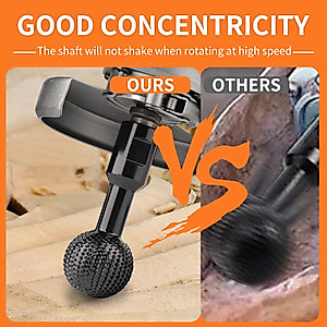 Boounyatin Sphere Rotary Burr with 5/8-11 Threads for 4 1/2 and 5 Inch Angle Grinder, Ball Gouge Angle Grinder Attachments Power Carving Tools for Woodworking Polishing Engraving