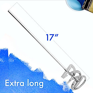 IMPRESA - [2 Pack] Paint Mixer for Drill - Extra Long Rust Proof Drill Mixer - Paint Stirrer Drill Attachment - Easy Cleaning Drill Paddle - Paint Stirrers - Paint Mixer for Drill 5 Gallon