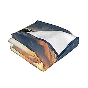 Game Anime Mountain Castle Throw Blanket Flannel Fleece Blanket Soft Cozy Air Conditioning Blankets for Bed Sofa Couch Camping 50"x40"