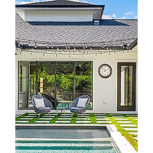 SkyNature Outdoor Clocks Waterproof, Large Outdoor Clock and Thermometer, Silent Wall Clocks Battery Operated, 18 Inch Decorative Rustic Farmhouse Wall Clock for Patio - Bronze