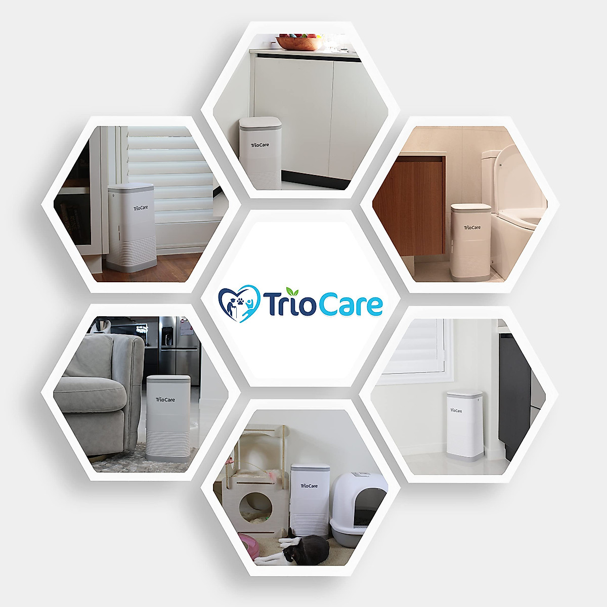 TrioCare Odor Locking Blocking Control Diaper Pail White | Over 12 Months Refill Bag Supply 5292 Count | Lavender Scent Value Gift Set | Modern Design Baby Senior Adult Pet Waste Disposal Dignity Bin