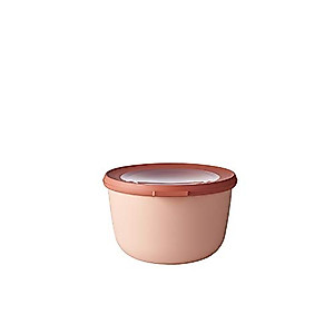 Mepal, Cirqula Multi Food Storage and Serving Bowl with Lid, Food Prep Container, Nordic Blush, 1 Quart (1 Liter, 34 ounces), 1 Count