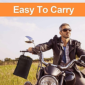 Motorcycle Scooter Cover Waterproof Outdoor - Large Medium XL 250cc 150cc 50cc Scooter Shelter for Harleys All Weather Motorbike Protection with Lock Holes Tear-Proof Heavy-Duty (Black)