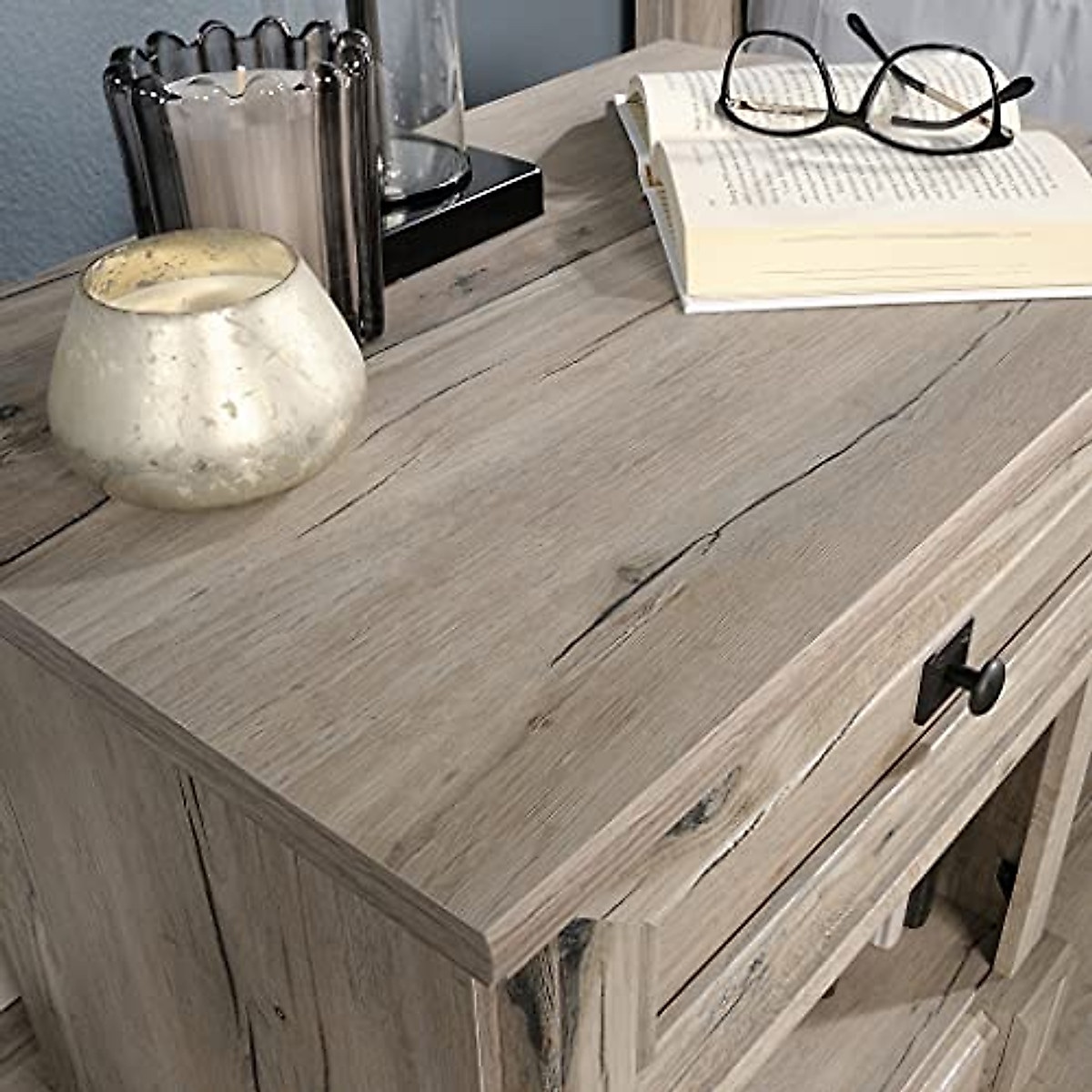 Sauder Palladia Night Stand, L: 23.15" x W: 15.51" x H: 24.8", Split Oak Finish