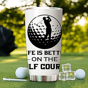 Custom Golf Tumblers Gift for Golfer, Tumblers Personalized Name, Golf Coffee Mug Tumbler, Stainless Steel Tumbler 20oz Golfer Gift (04)