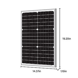 Newpowa 9BB 30W 12V Solar Panel High-Efficiency Monocrystalline 12V PV Module Designed for 12V Off Grid System, Charge Your 12V Battery of RV, Boat, Camper, Trailer, Gate Opener(30W New)
