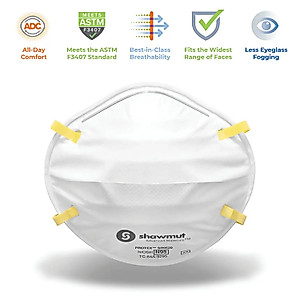 Shawmut Protex™ N95 Mask Particulate Respirators NIOSH Approved Made in the USA, Protective Face Mask, 2 Pack of 5 (Approval Number TC-84A-9295 / Model SR9520)