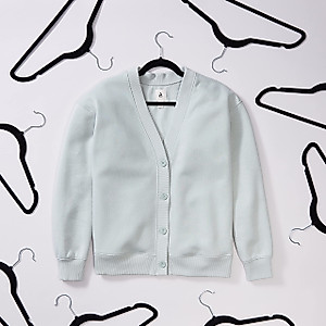 Amazon Basics Slim, Velvet, Non-Slip Suit Clothes Hangers, Black/Silver - Pack of 50