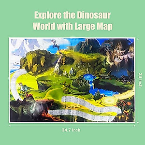 Juqic Children's Toy Car Ramp Track Dinosaur Spray Hills Adventure Railcar Slot Car Vehicle Race Play Set with 20 Mini Cars for Preschool Boys Puzzles Gifts Kids Ages 3 to 6 or Older (Spray Dinosaur)