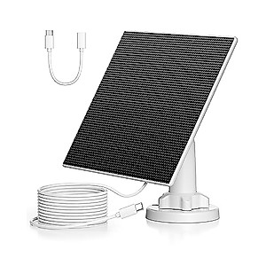 EBL 5W Solar Panel for Wireless Outdoor Security Camera, Solar Panel Charger for Rechargeable Battery Powered Surveillance Cam with Micro USB to USB C Input Port for Phone iPad Outdoor Use
