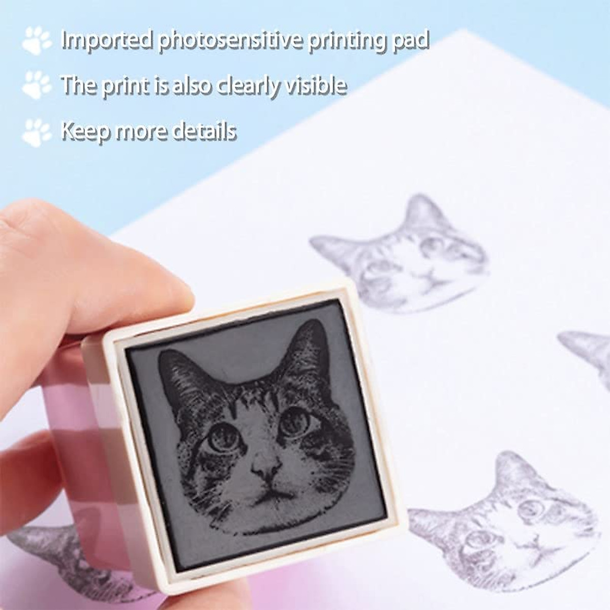 Custom Pet Stamp Self Inking, Cat Dog Portrait Pre Inked Stamp,Customized Pet Portrait Stamp, Personalized Animal Stamps,Gifts for Pet Lover (White)