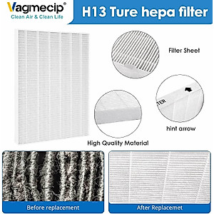 Vagmecip 115115 Size 21 Replacement Filter A Compatible with Winix C535, Winix PlasmaWave 5300, 6300, 5300-2, 6300-2, P300 Plasma wave Air Purifier, True HEPA Filter - 4 Pack