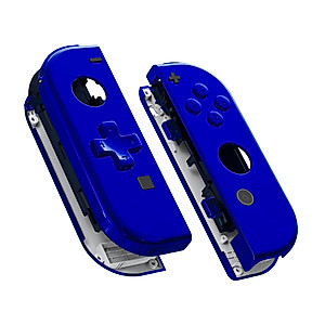 eXtremeRate Chrome Blue Joycon Handheld Controller Housing (D-Pad Version) w/Full Set Buttons, DIY Replacement Shell Case for Nintendo Switch & Switch OLED Model Joy-Con – Console Shell NOT Included