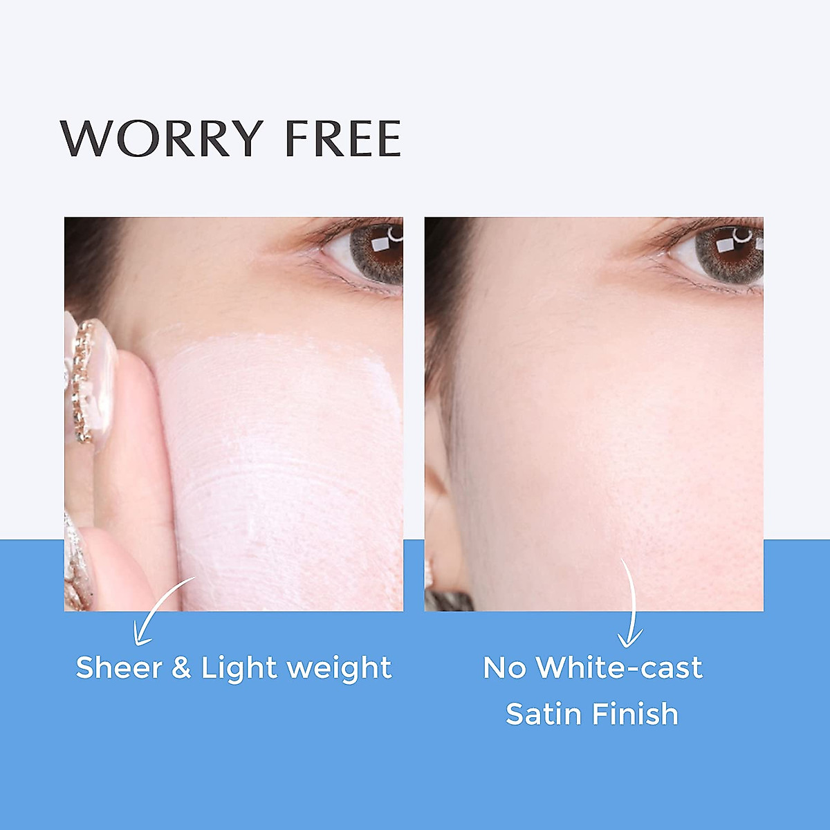 SELF BEAUTY Ultra Lightweight Mineral Facial Sunscreen SPF 50 1.69 fl.oz - Broad Spectrum PA++++ Korean Skincare No-White Cast Non-Greasy Hydrating Face with Hyaluronic Acid Sheer Tinted 50ml