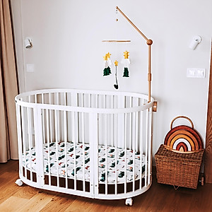 Sorrel + Fern Baby Crib Mobile (Starry Woodland Night, Short Evergreen) - Baby Shower Gift Nursery Decoration for Boys & Girls