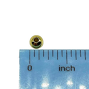 MMvolesy 6mm 14K DIY Jewelry Handmade Beaded Beads Gold Plated Brass Beads Long-Lasting Round Smooth Spacer Beads Seamless Gold Metal Beads for Stackable Necklace, Bracelet, Earring Making (300Pc)