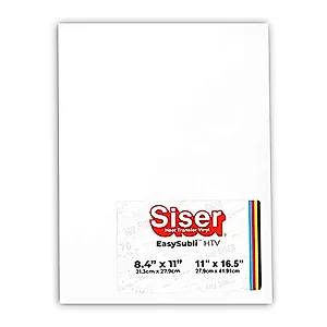 Siser EasySubli Sublimation HTV 8.4 x 11 - 5 Sheets (More Options Available)