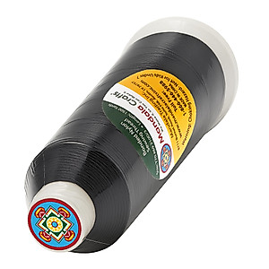 Mandala Crafts Tex 70 Bonded Nylon Thread for Sewing - 1500 YDs T70 Heavy Duty Black Nylon Thread Size 69 210 D Upholstery Thread for Leather Jeans Weaving
