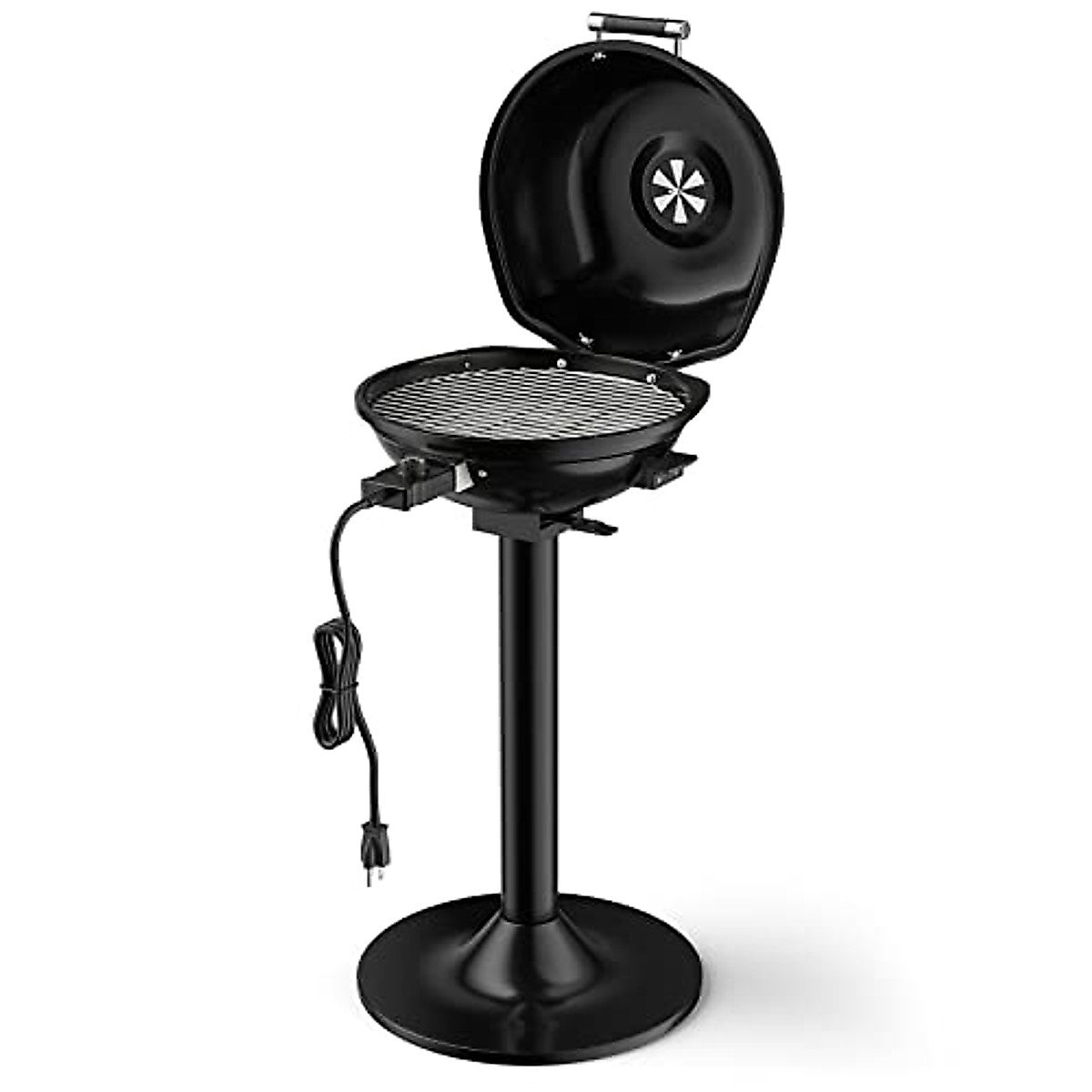 Giantex Electric Grill, 1600W Portable Barbecue Grill with Removable Non-Stick Grilling Rack, Adjustable Temperature, Oil Drip Tray, for Indoor Outdoor Picnic Camping Backyard Cooking, Black